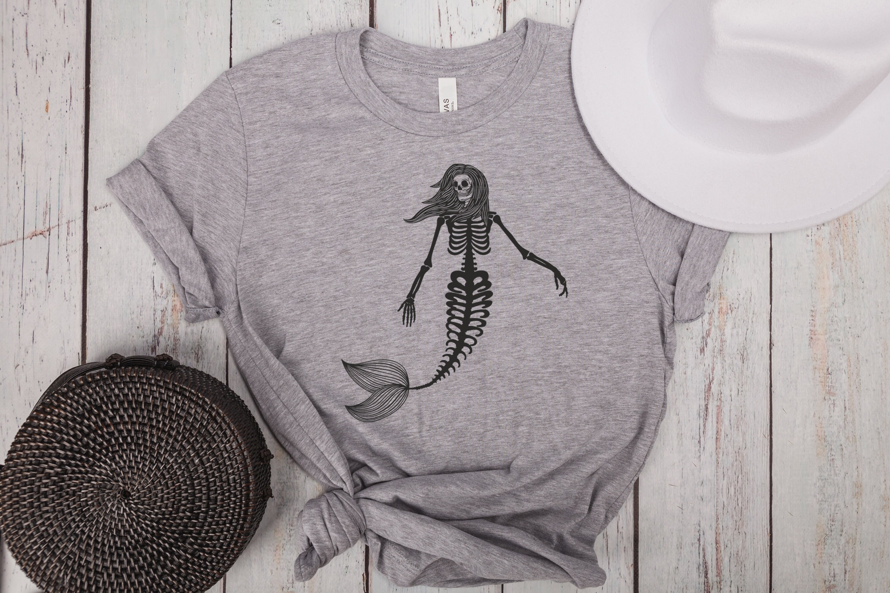 Mermaid Skeleton SVG, Skull Mermaid, Gothic Mermaid SVG, Mermaid Skull ...