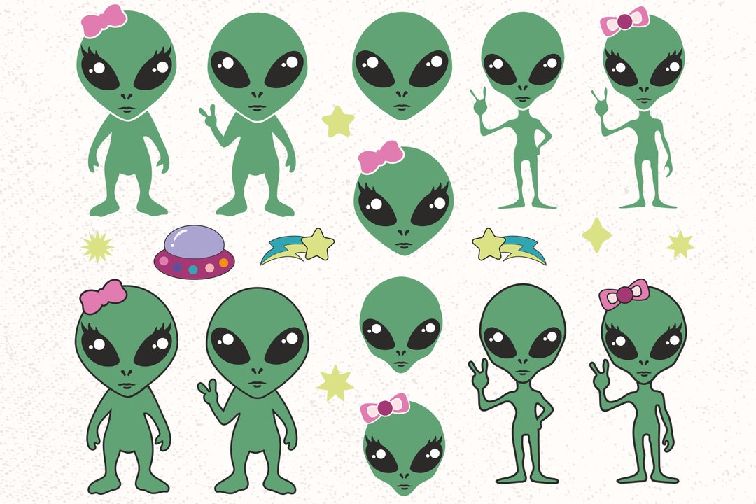 Alien Svg Bundle Space Svg Alien Svg Spaceship Svg Aliens Svg Outer Space Svg Cute Alien