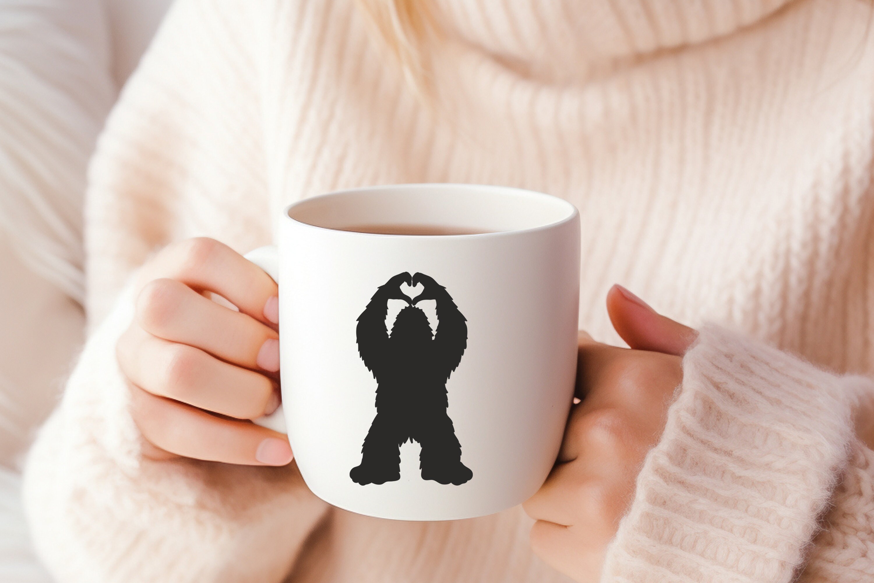 Bigfoot Heart Hands SVG, Sasquatch Silhouette, Cut File (printable) - Etsy