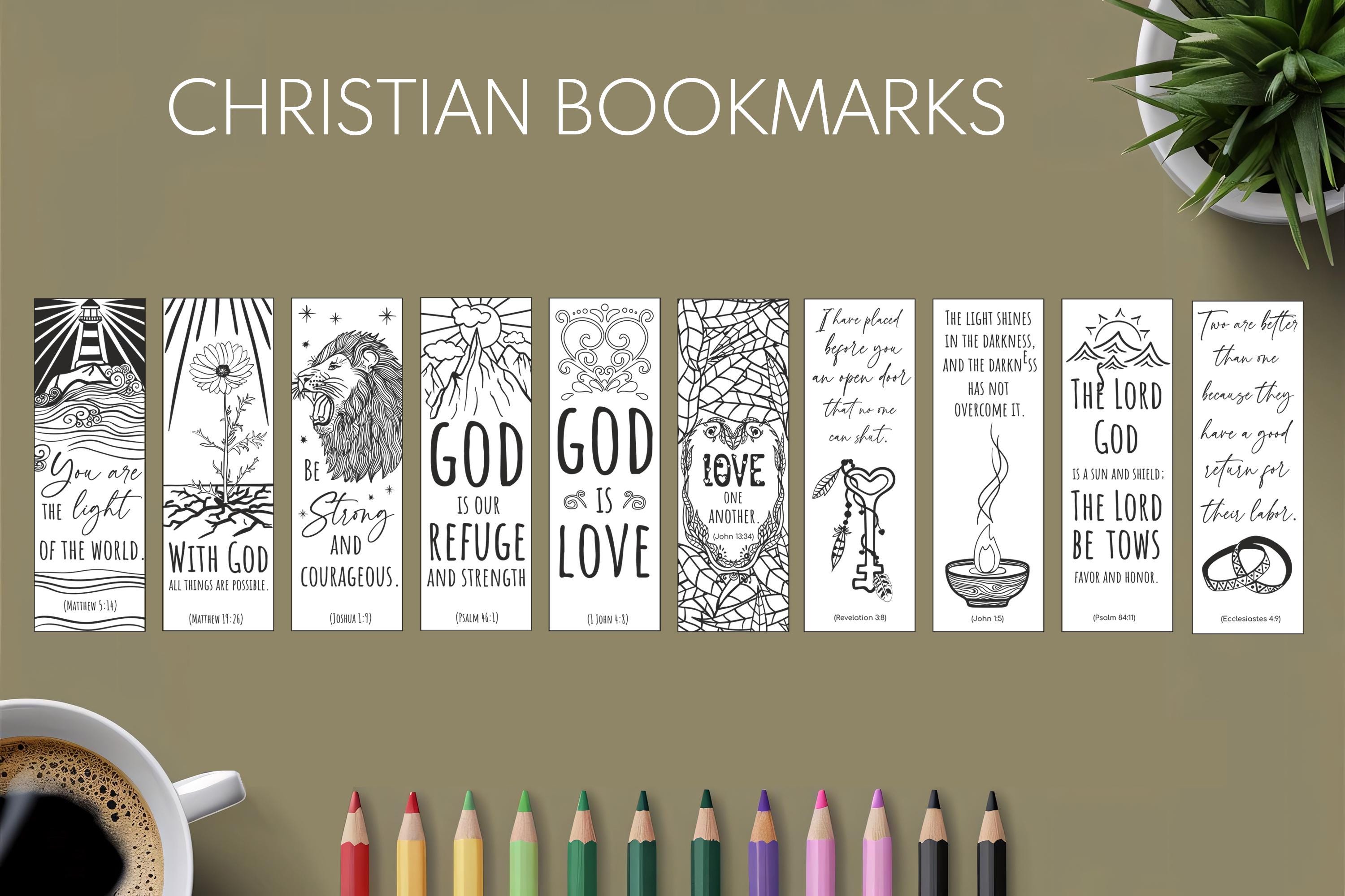 Bible Bookmarks Bundle, Christian Bookmarks Bundle, Coloring Bible ...