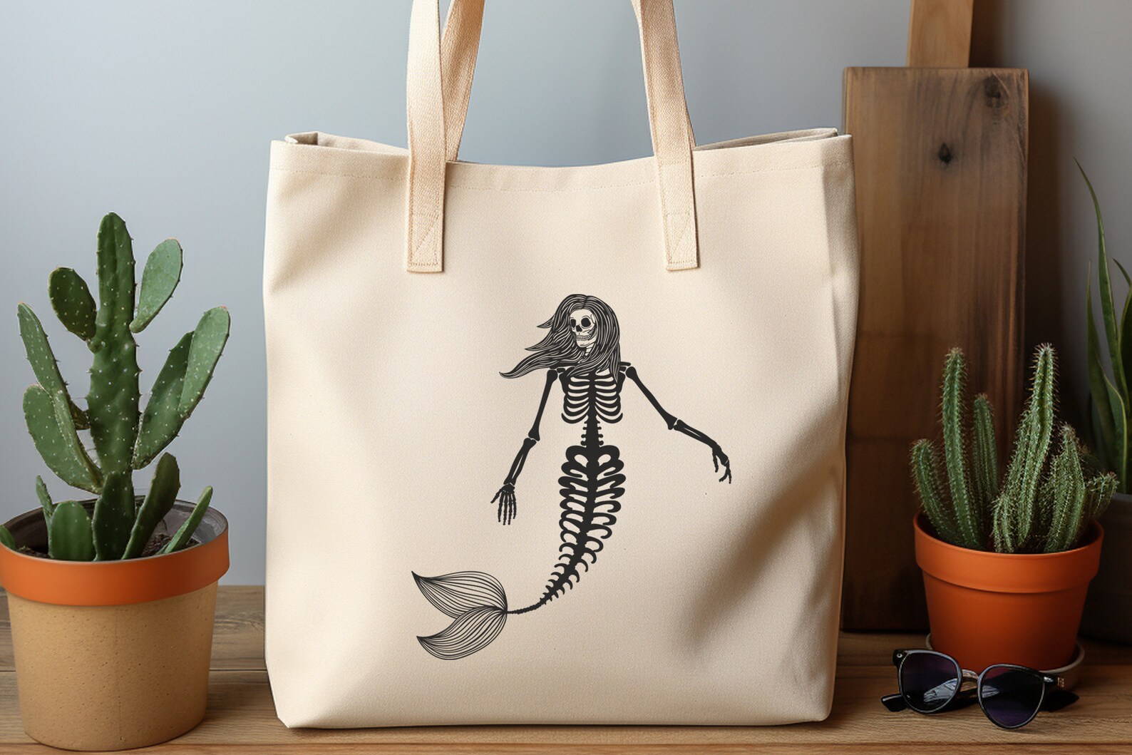 Mermaid Skeleton SVG, Skull Mermaid, Gothic Mermaid SVG, Mermaid Skull ...