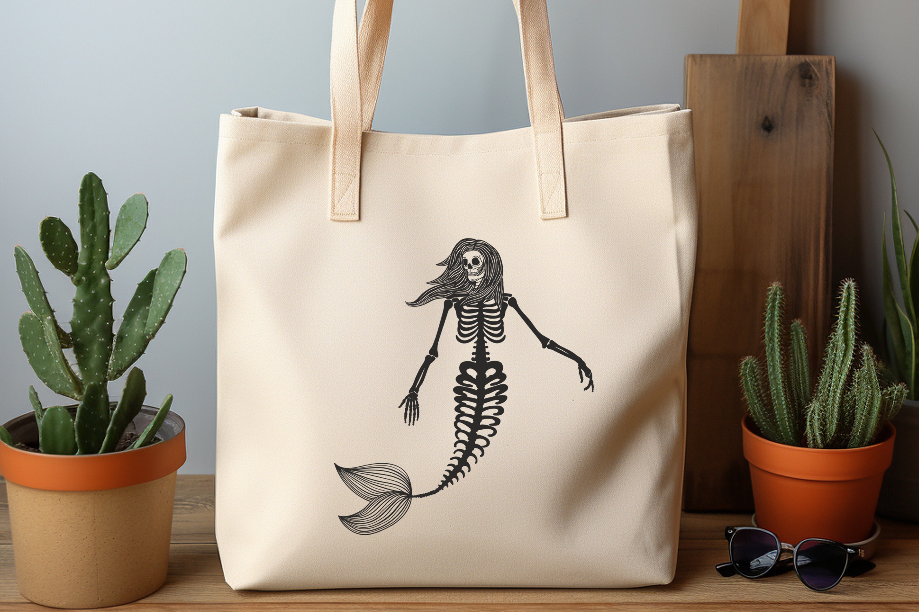 Mermaid Skeleton SVG, Skull Mermaid, Gothic Mermaid SVG, Mermaid Skull ...