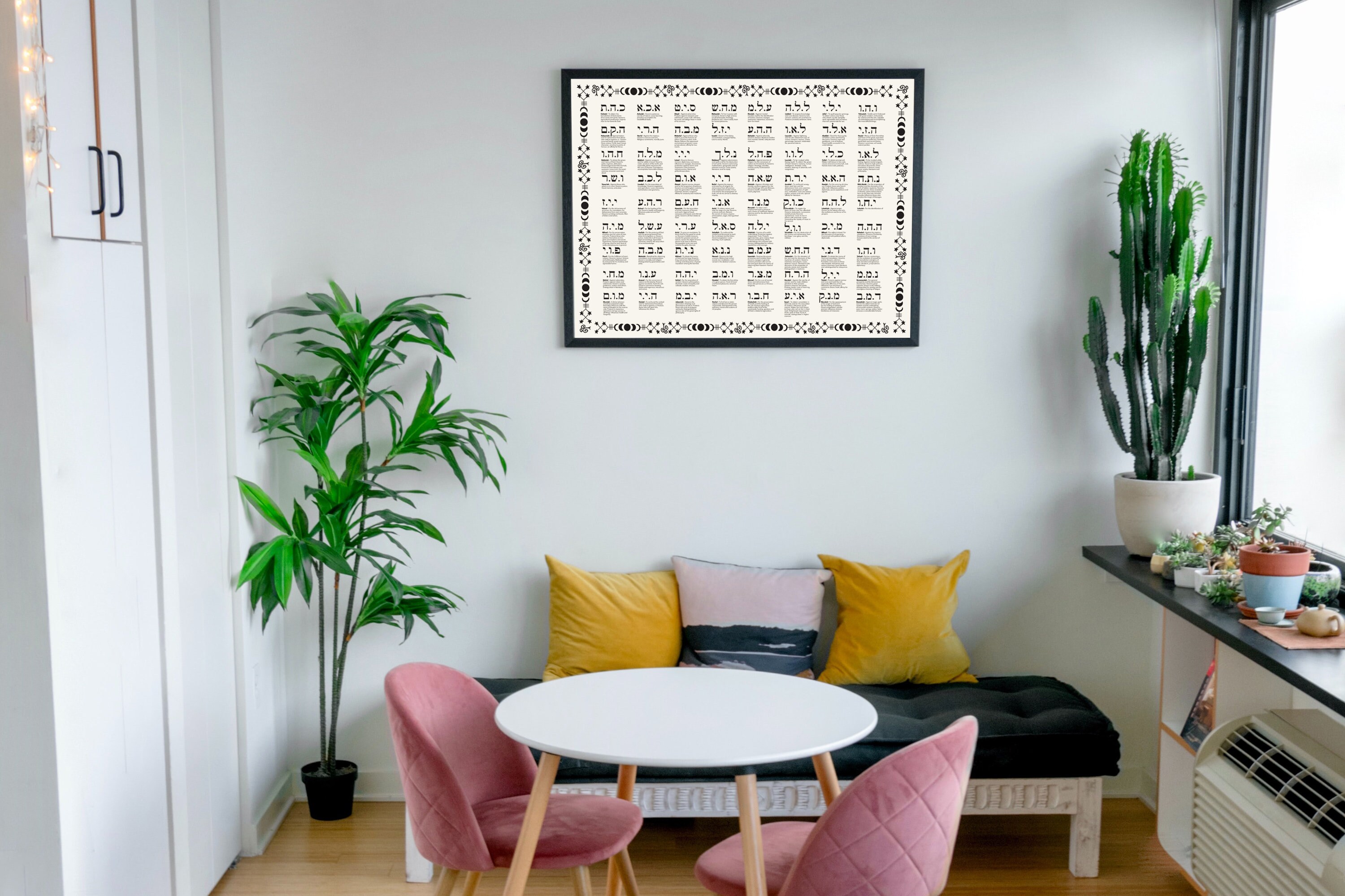 The 72 Names of God, Black Kabbalah Symbols Frame for Healers ...