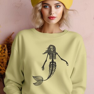 Mermaid Skeleton SVG, Skull Mermaid, Gothic Mermaid SVG, Mermaid Skull ...