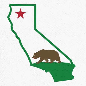California State Map and Flag Svg, California SVG, US State SVG, United ...