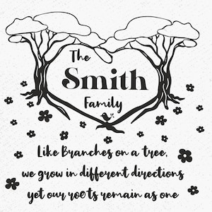 Family Tree Branches SVG, Roots SVG, Family Home Decor, Farmhouse Wall ...