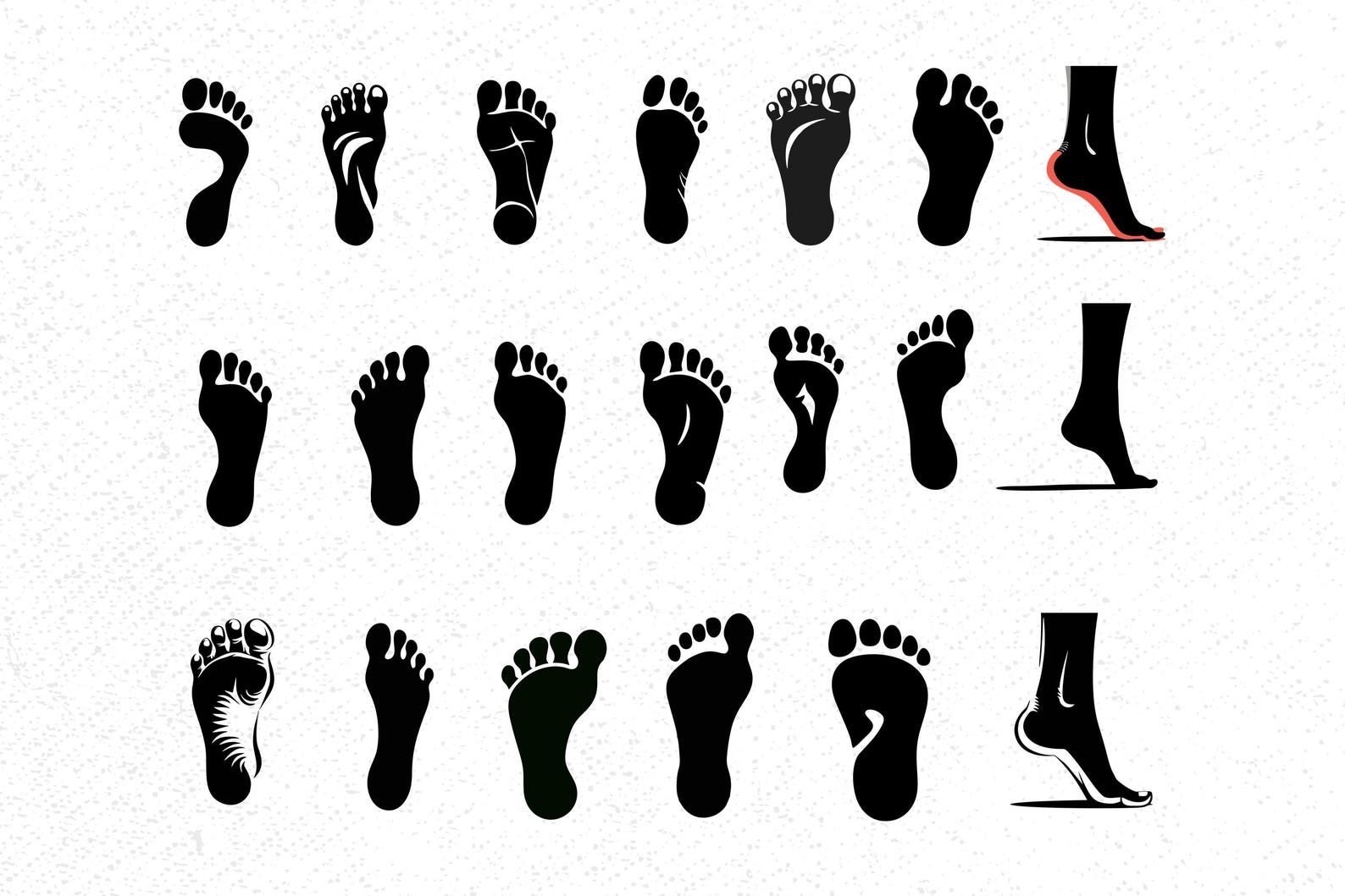 Footprint Bundle Svg, Silhouette, Foot, Toes, Sole, Barefoot, Podiatry ...