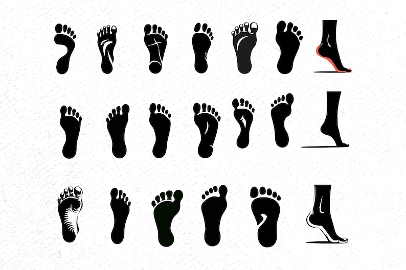 Footprint Bundle Svg, Silhouette, Foot, Toes, Sole, Barefoot, Podiatry ...