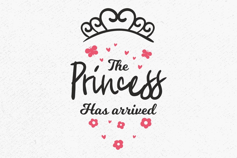 The Princess Has Arrived SVG Bundle, Baby Girl Onesie, Announcement ...