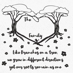 Family Tree Branches SVG, Roots SVG, Family Home Decor, Farmhouse Wall ...