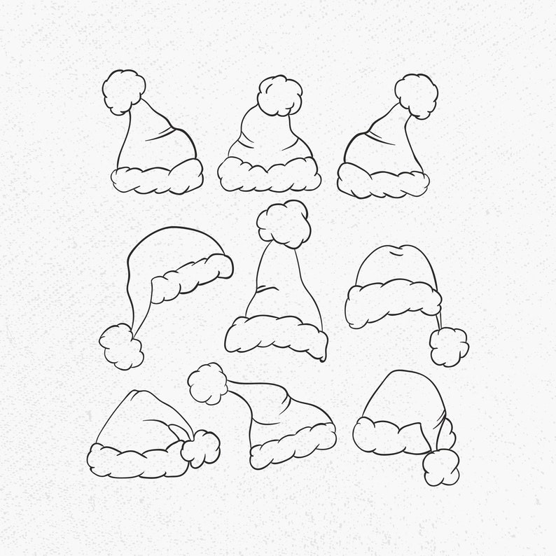 Christmas Hat SVG, Santa Hat Bundle, Holiday Cap Designs, Xmas Headwear ...