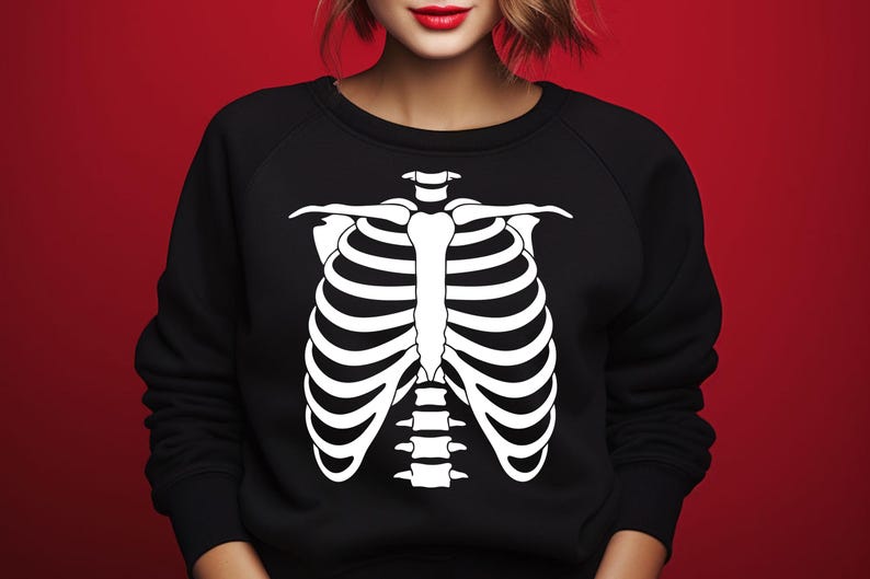 Skeleton Torso SVG Bundle, Ribcage Bones Cut Files (digital Download ...