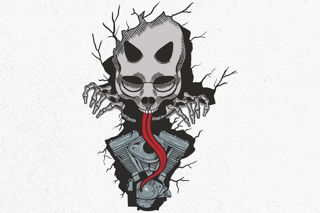 Skull Mechanic Design, Motorcycle Repair Svg, Motorbike Maintenance Svg ...