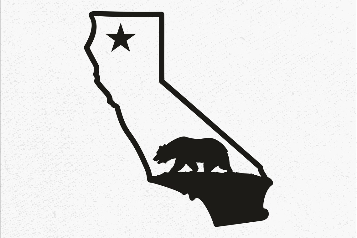 California State Map and Flag Svg, California SVG, US State SVG, United ...