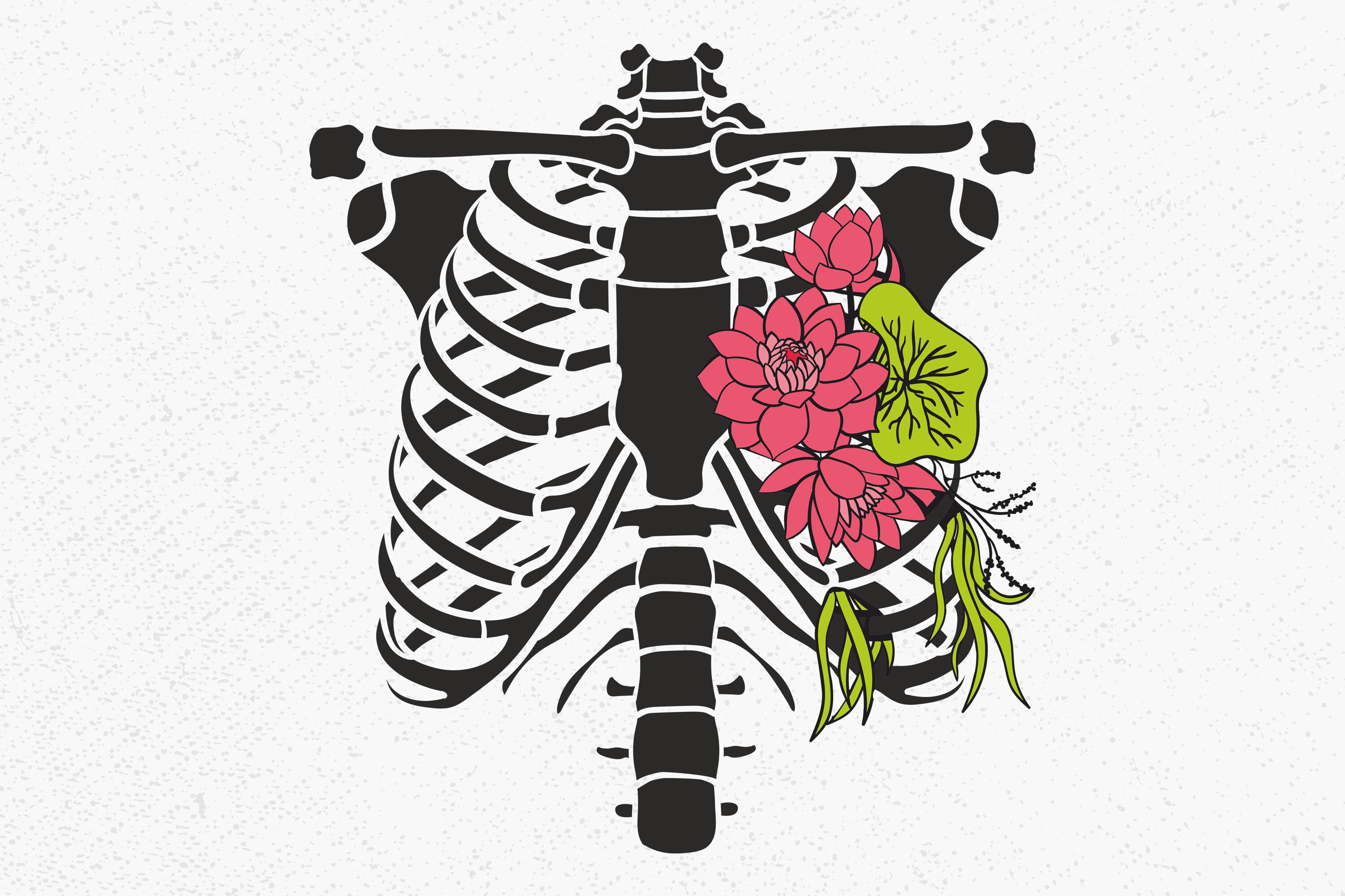 Rib Cage Floral SVG, Rib Cage, Floral SVG, Ribcage Flowers Svg File ...