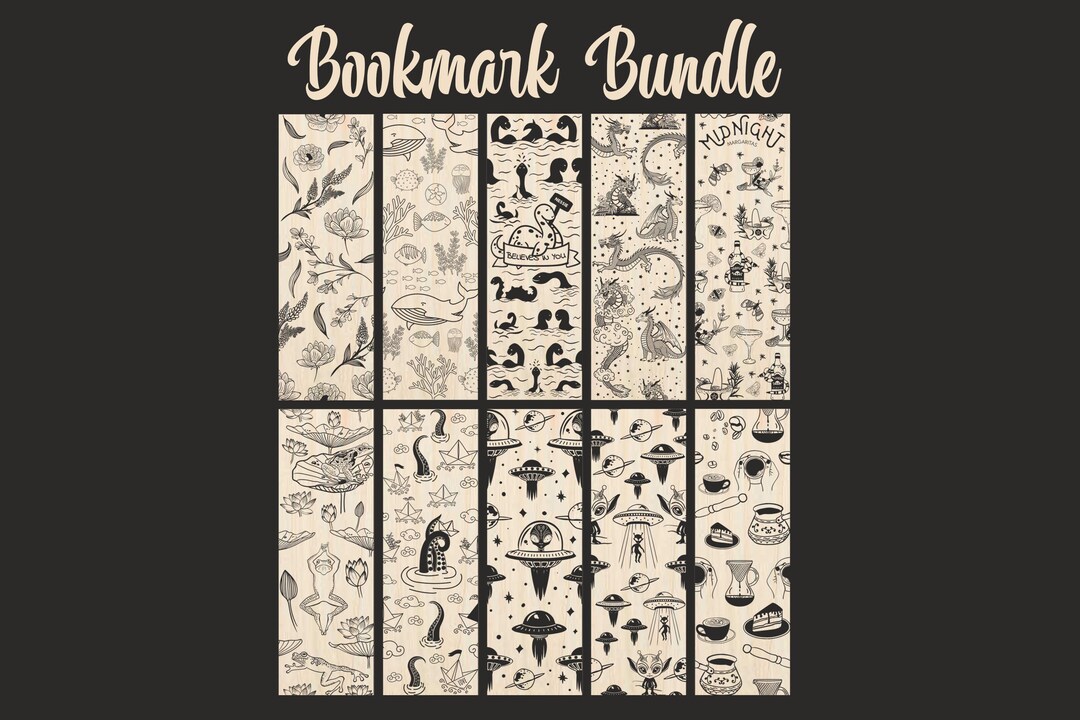 Bookmark SVG Bundle, Laser Cut Files (digital Download) - Etsy