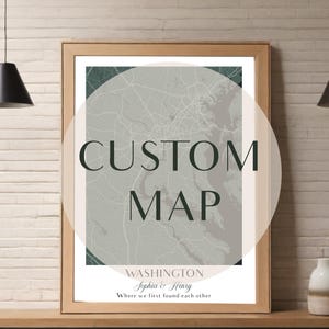 Custom Digital Map, City Map Print, Anniversary Gift for Her, Any City ...