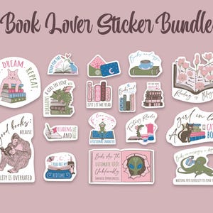 Sticker Book Lover Bundle SVG, Book Lover, Reading Stickers, Literary ...