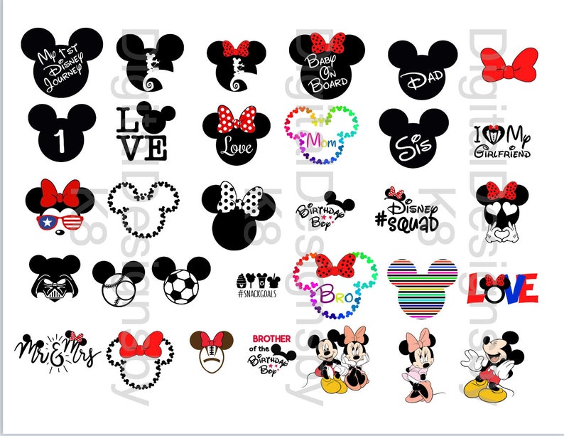 Mickey Mouse Font Svg, Font SVG, Mouse Font SVG, Mouse Alphabet SVG ...