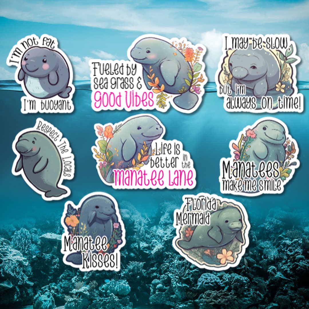 Funny Manatee Stickers Vinyl Water Resistant - Etsy