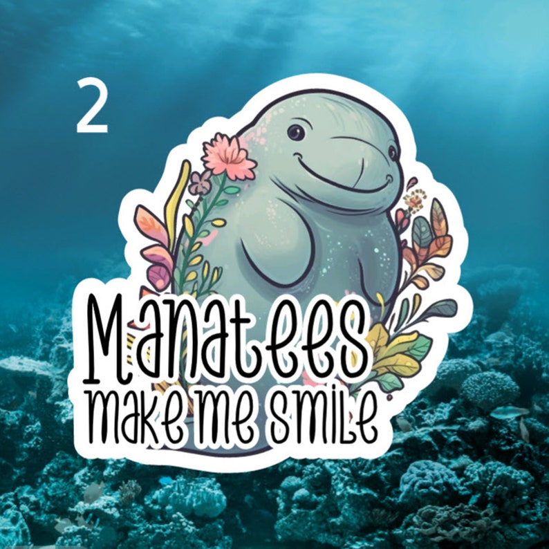 Funny Manatee Stickers Vinyl Water Resistant - Etsy
