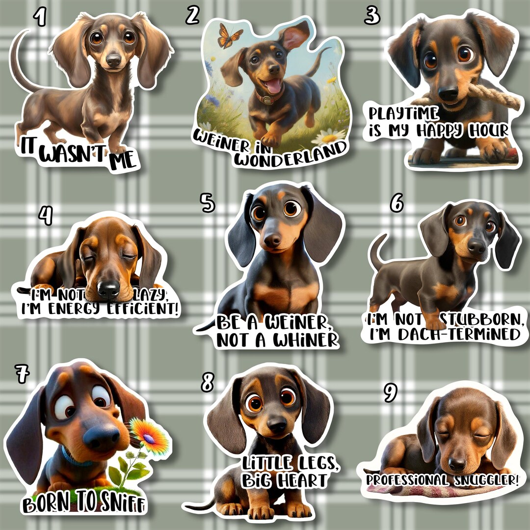 Darling Dachshund Stickers Vinyl Water Resistant - Etsy