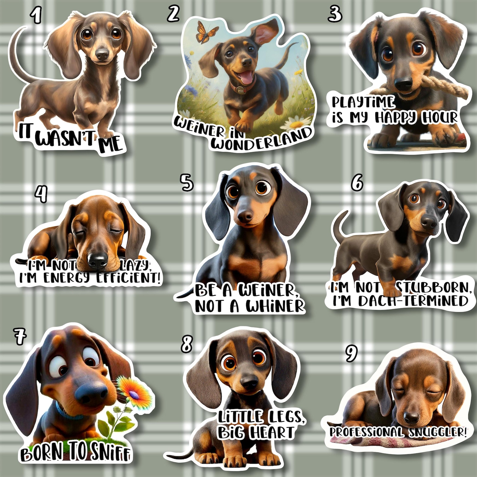 Darling Dachshund Stickers Vinyl Water Resistant - Etsy