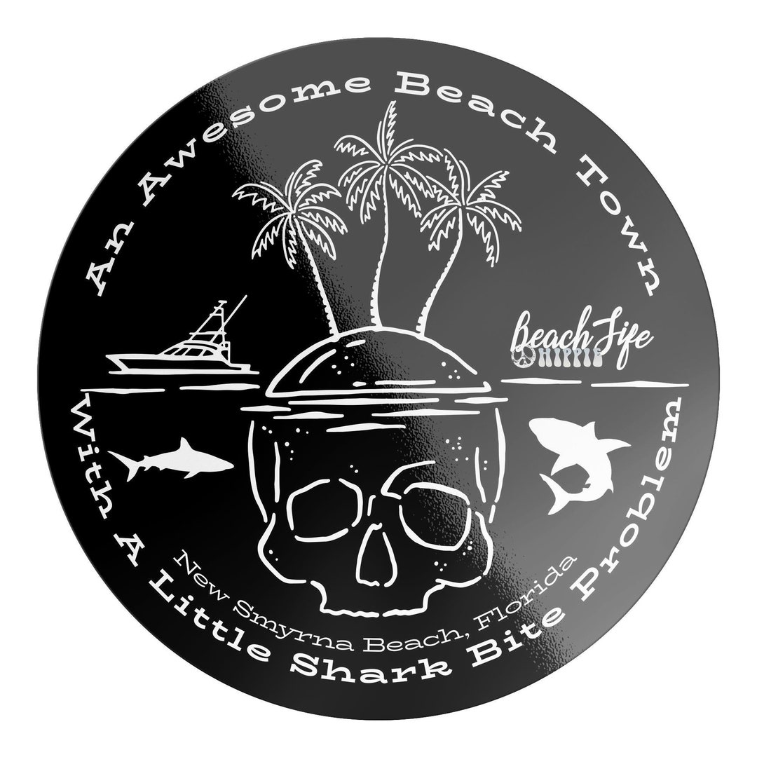 An Awesome Beach Town NSB Round Vinyl Auto Car Decal Sticker - Etsy