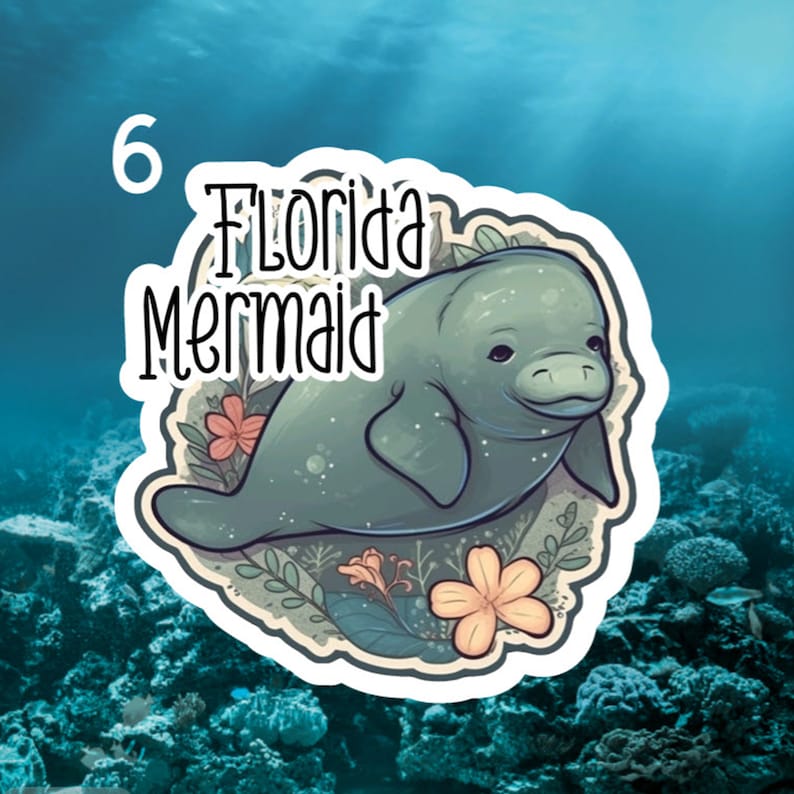 Funny Manatee Stickers Vinyl Water Resistant - Etsy