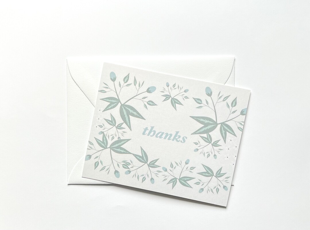 Neutral Thank You Cards With Flowers - Etsy