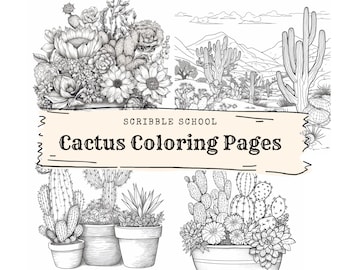 Desert Coloring Pages,desert Cactus Coloring Pages, Cactus Coloring ...