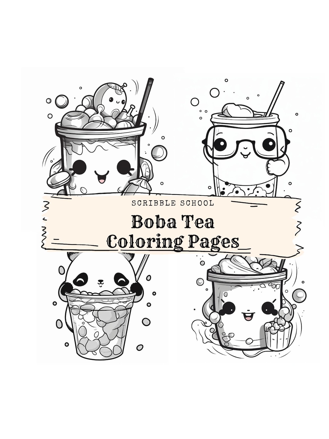 Boba Tea Coloring Pages - Etsy