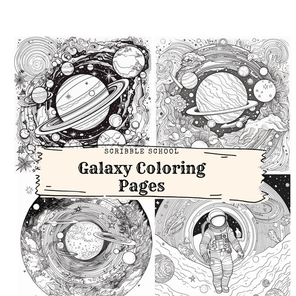 Galaxy Coloring Page - Etsy
