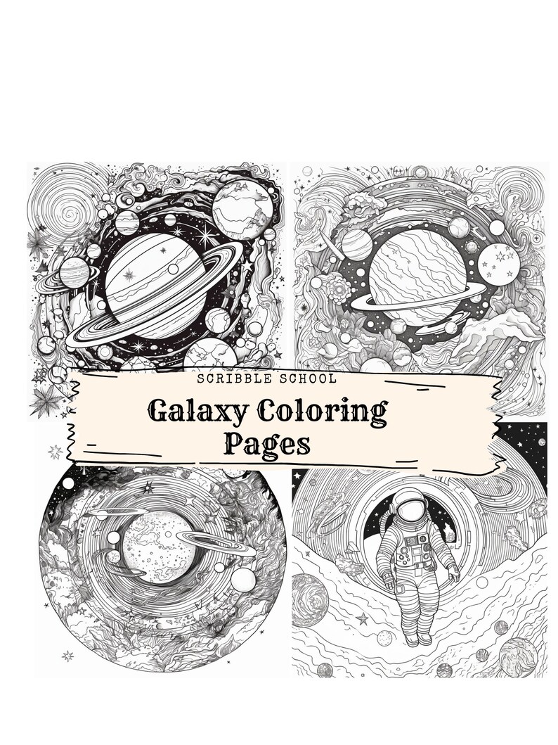Galaxy Coloring Pages - Etsy