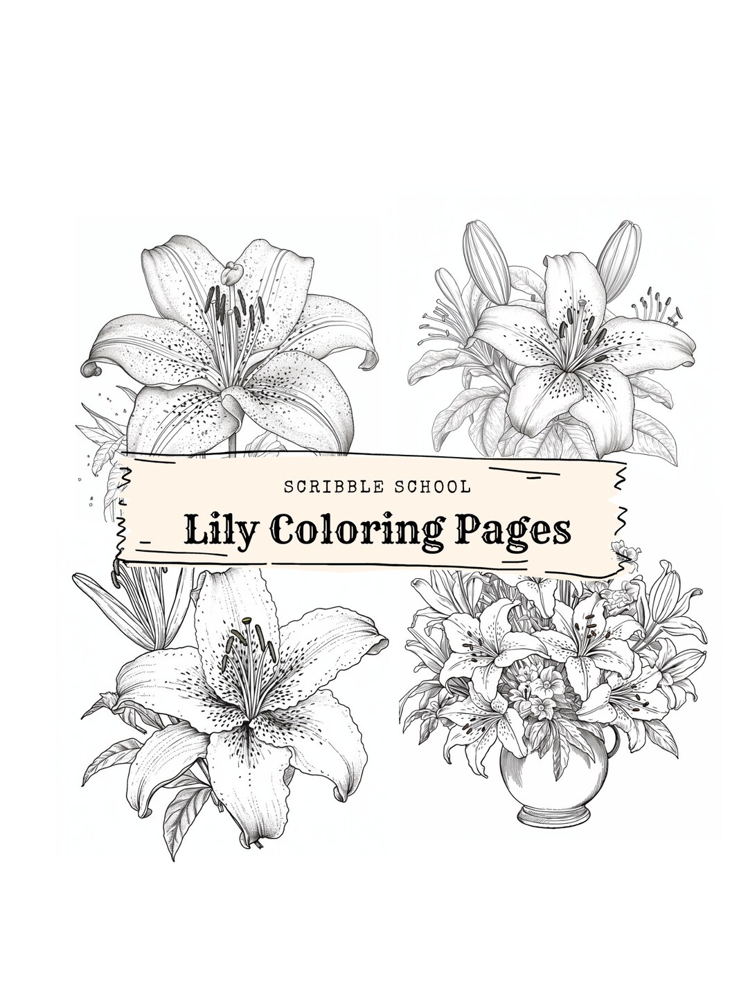Lily Coloring Pages - Etsy