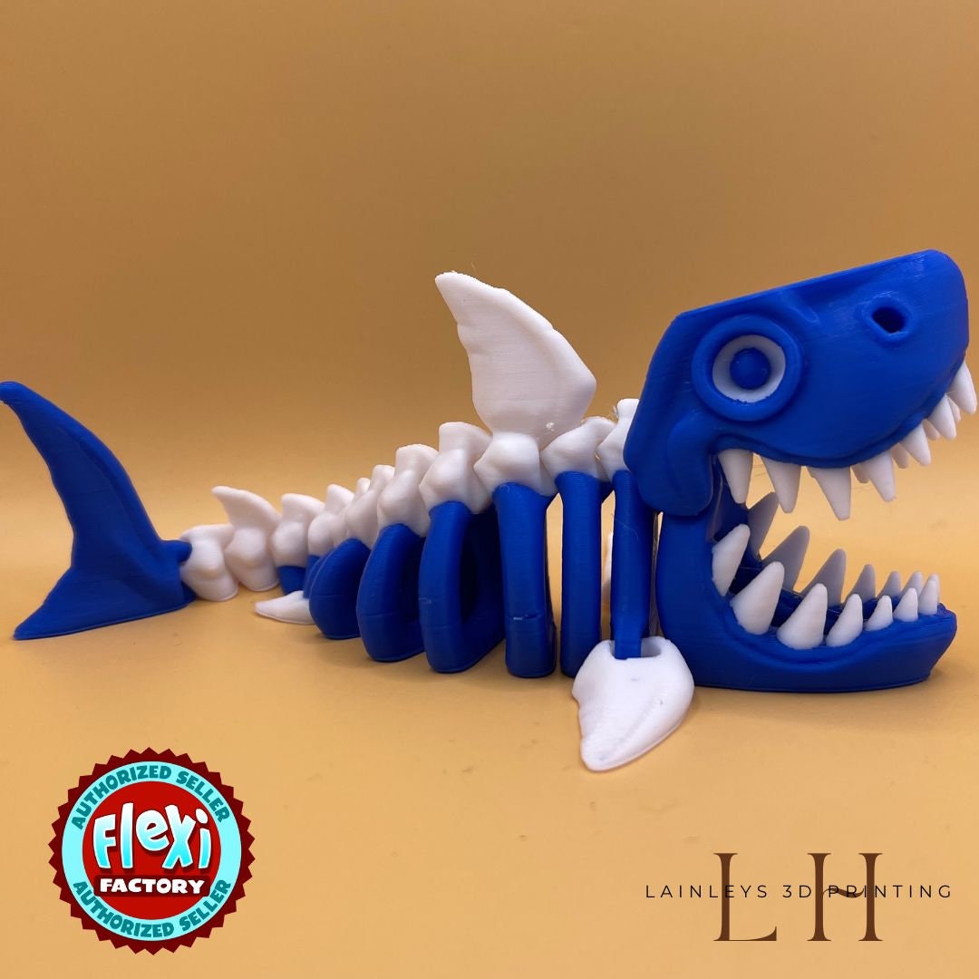 Skeleton Shark ,flexi Factory 3d Printed - Etsy