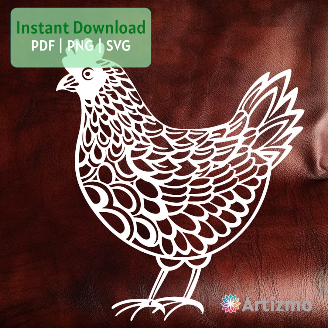 Easter Hen Template | PDF and PNG for Hand Cutting | SVG for Machine ...