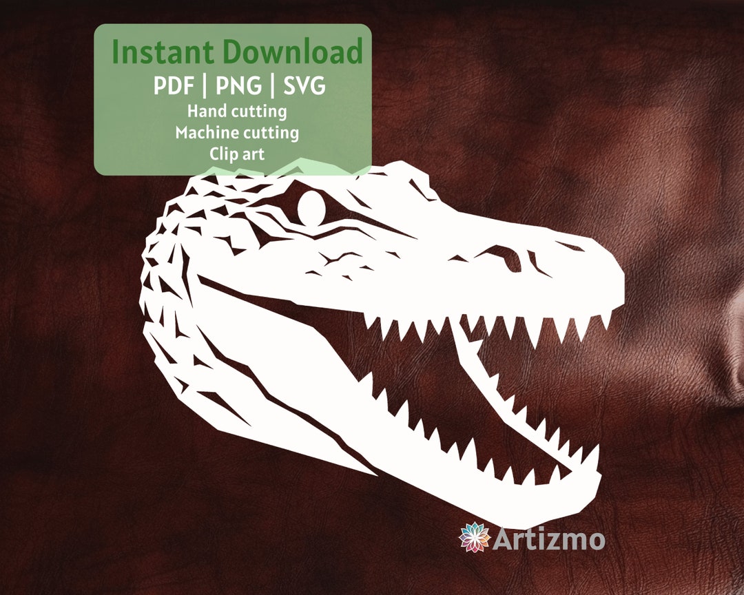 Crocodile Template | SVG for Machine Cut | PDF and PNG for Hand Cutting ...