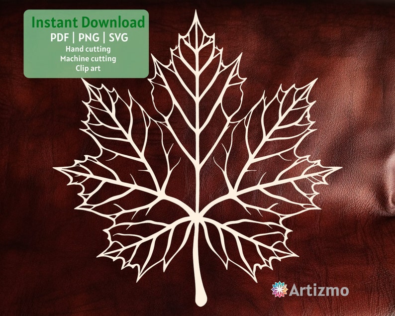 Maple Leaf Template | PDF and PNG for Hand Cutting | SVG for Machine ...