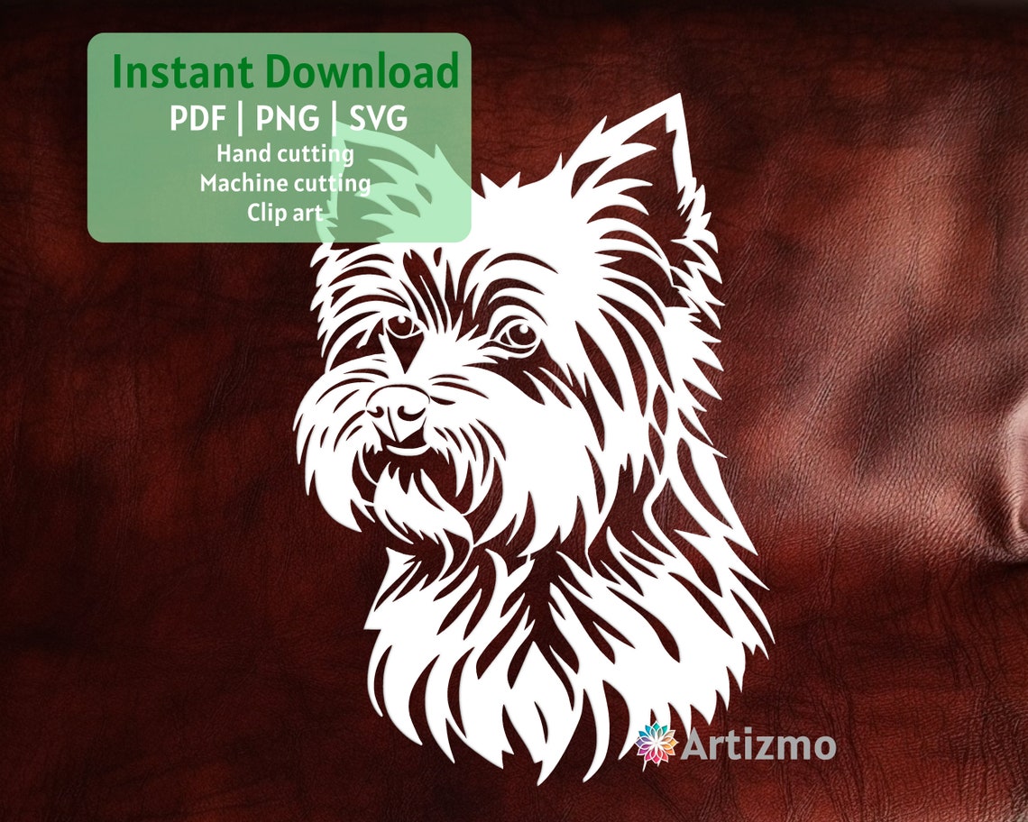 Yorkshire Terrier Template | PDF and PNG for Hand Cutting | SVG for ...