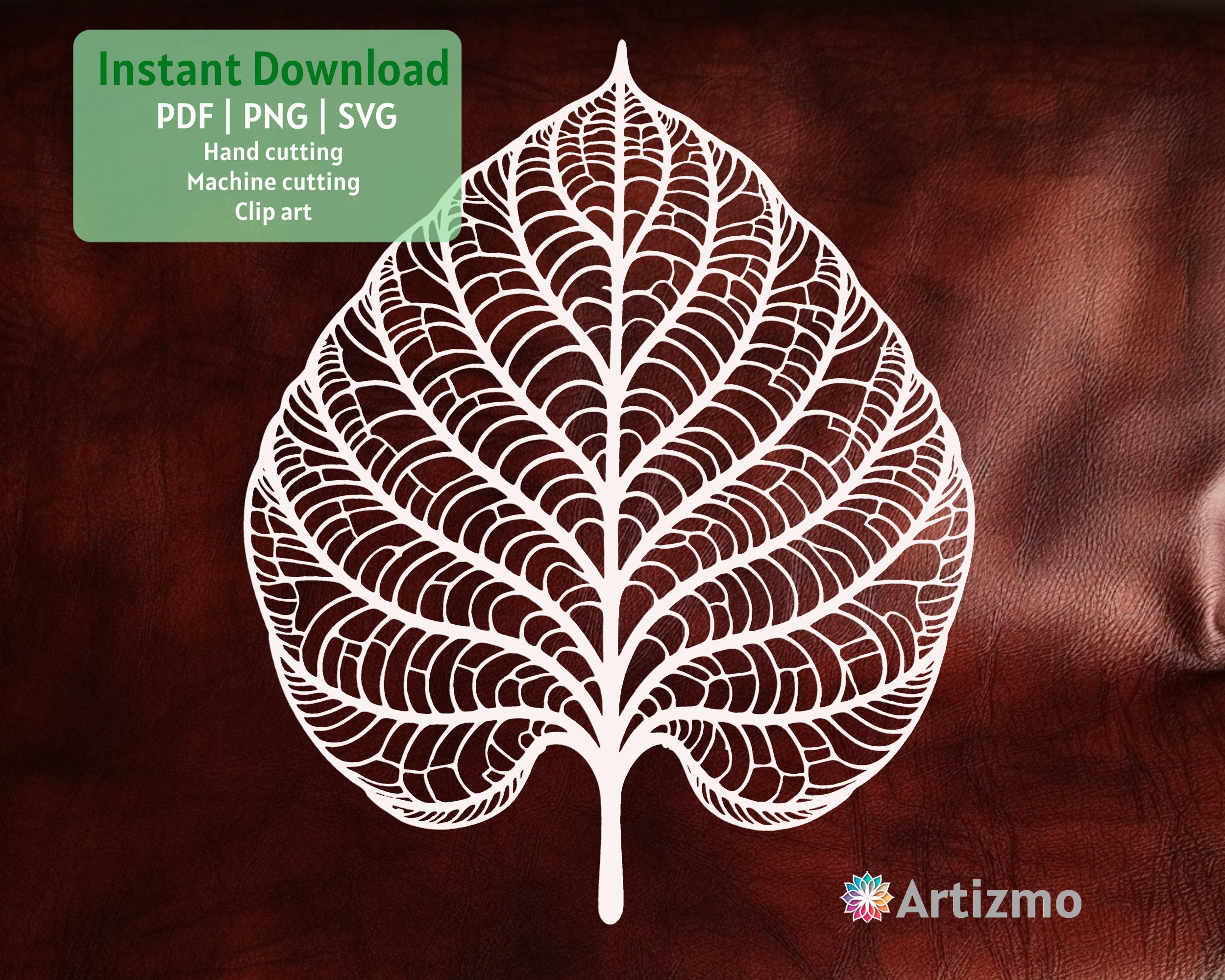 Leaf Template | PDF and PNG for Hand Cutting | SVG for Laser Cut or ...