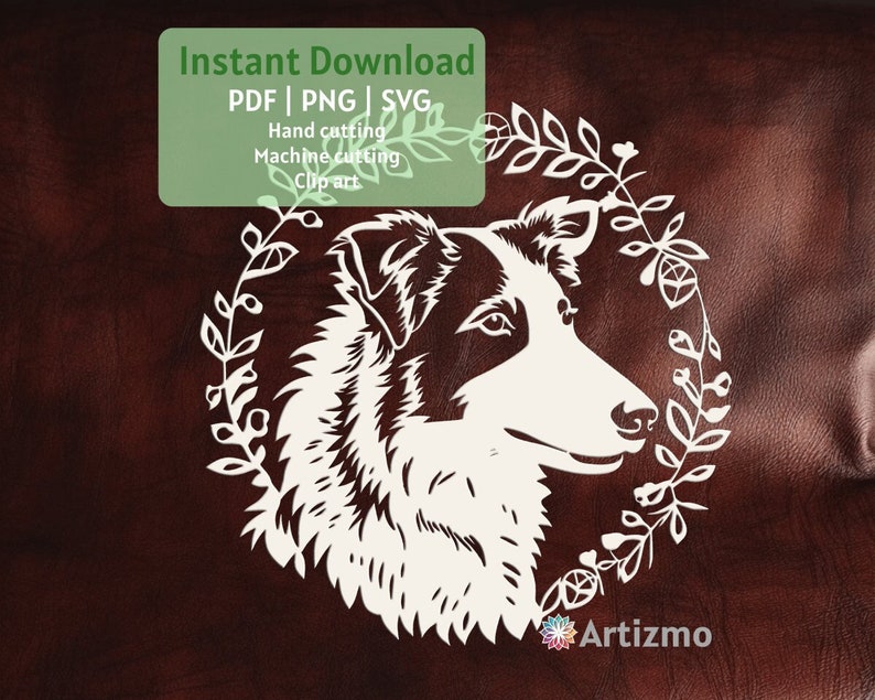 Collie Dog Template PDF and PNG for Hand Cutting SVG for - Etsy