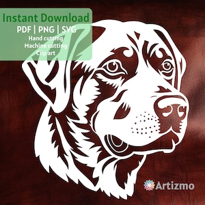 Retriever Labrador Template PDF and PNG for Hand Cutting SVG for ...