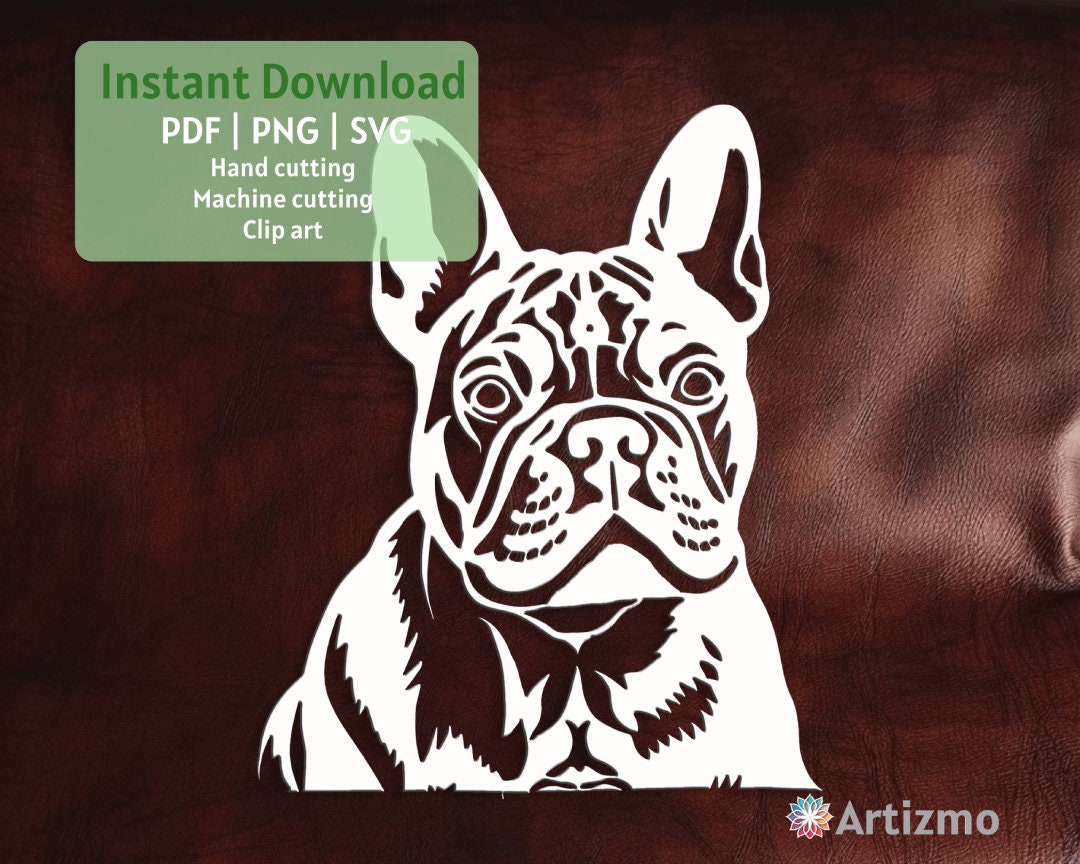 French Bulldog Template | PDF and PNG for Hand Cutting | SVG for ...