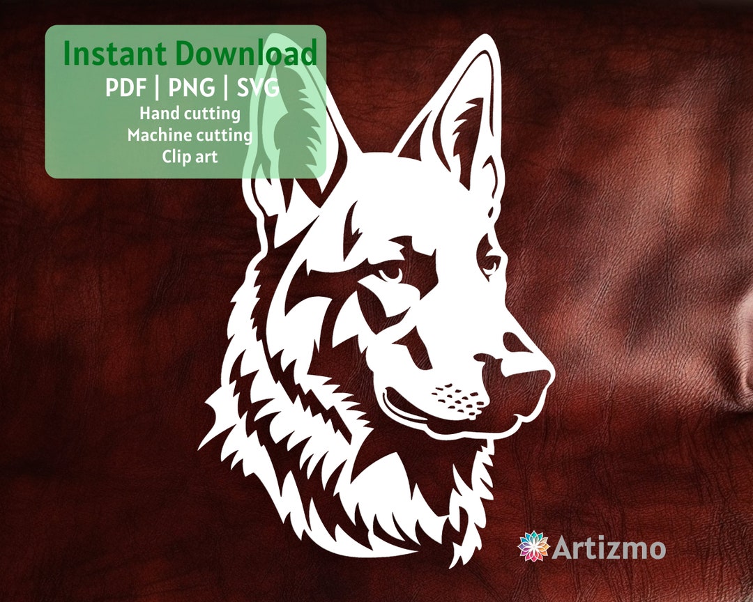 German Shepherd Template | PDF and PNG for Hand Cutting | SVG for ...