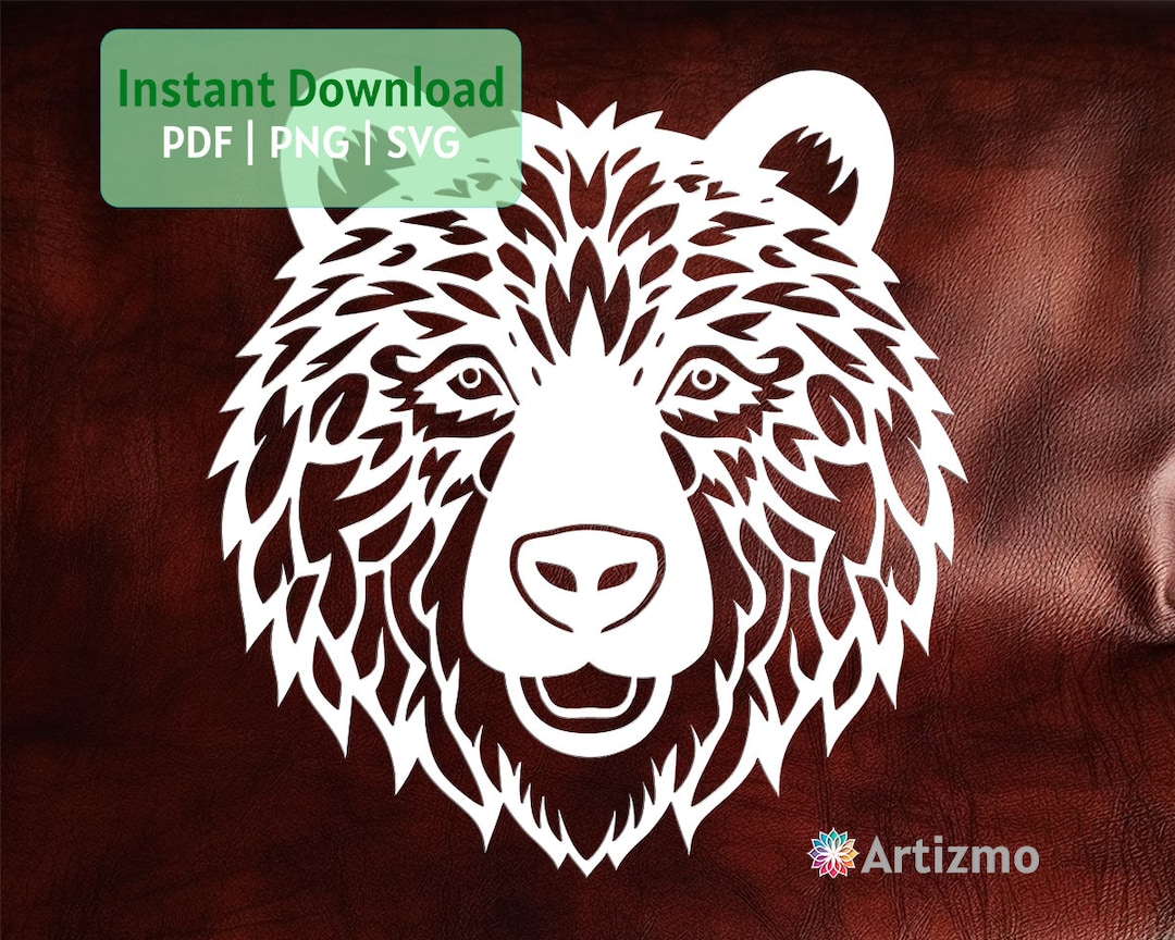 Grizzly Bear Template | Kids Paper Cut | PDF and PNG for Hand Cutting ...