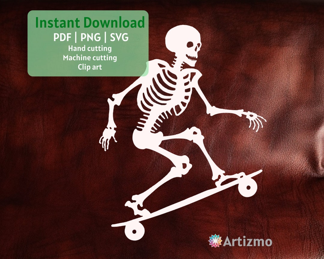 Skating Skeleton Template PDF and PNG for Hand Cutting SVG - Etsy