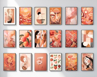 Groovy Vintage Prints Mushroom Art Print 70s Retro Gallery - Etsy