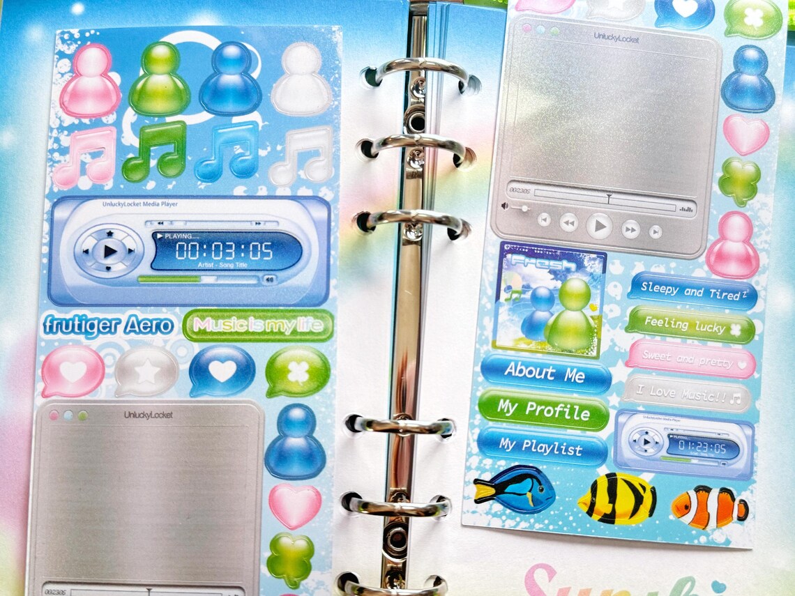 Frutiger Aero - Sticker Sheet | Frutiger Aero Deco | Kpop Deco Stickers ...