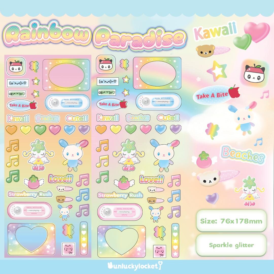 Rainbow Paradise Sticker Sheet | Kpop Sticker | Kpop Deco | Kpop ...